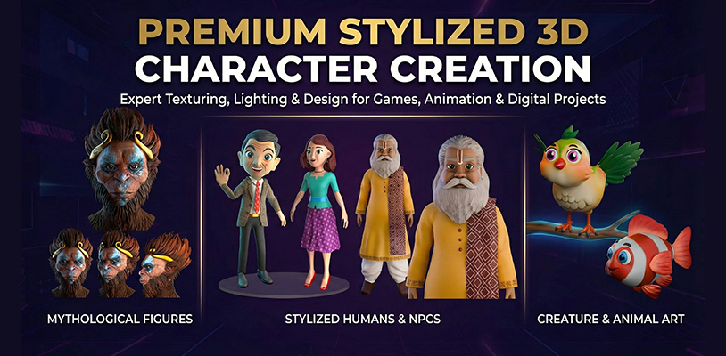 I will create custom stylized 3D cartoon characters with texturing and ...